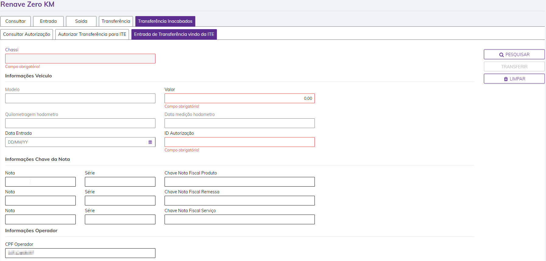 Manual Renave Zero / Veículos acabados e inacabados - Automotivo - Linx Share